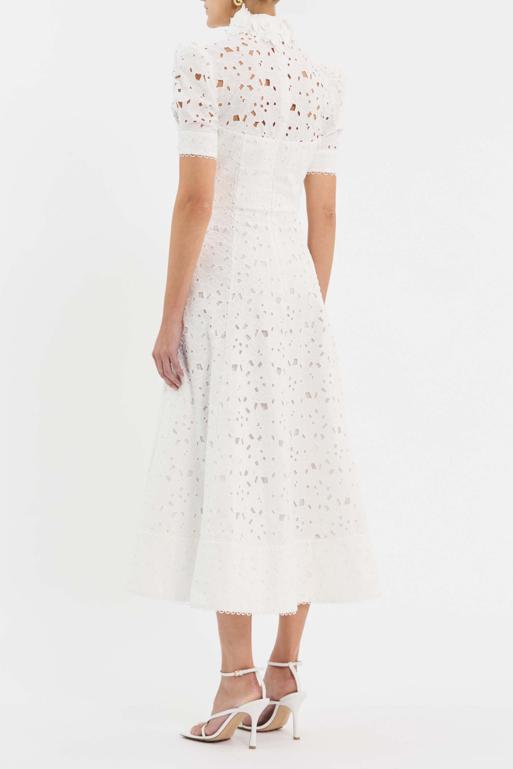 Kitsu Short Sleeve Midi Dress Ivory – Rebecca Vallance