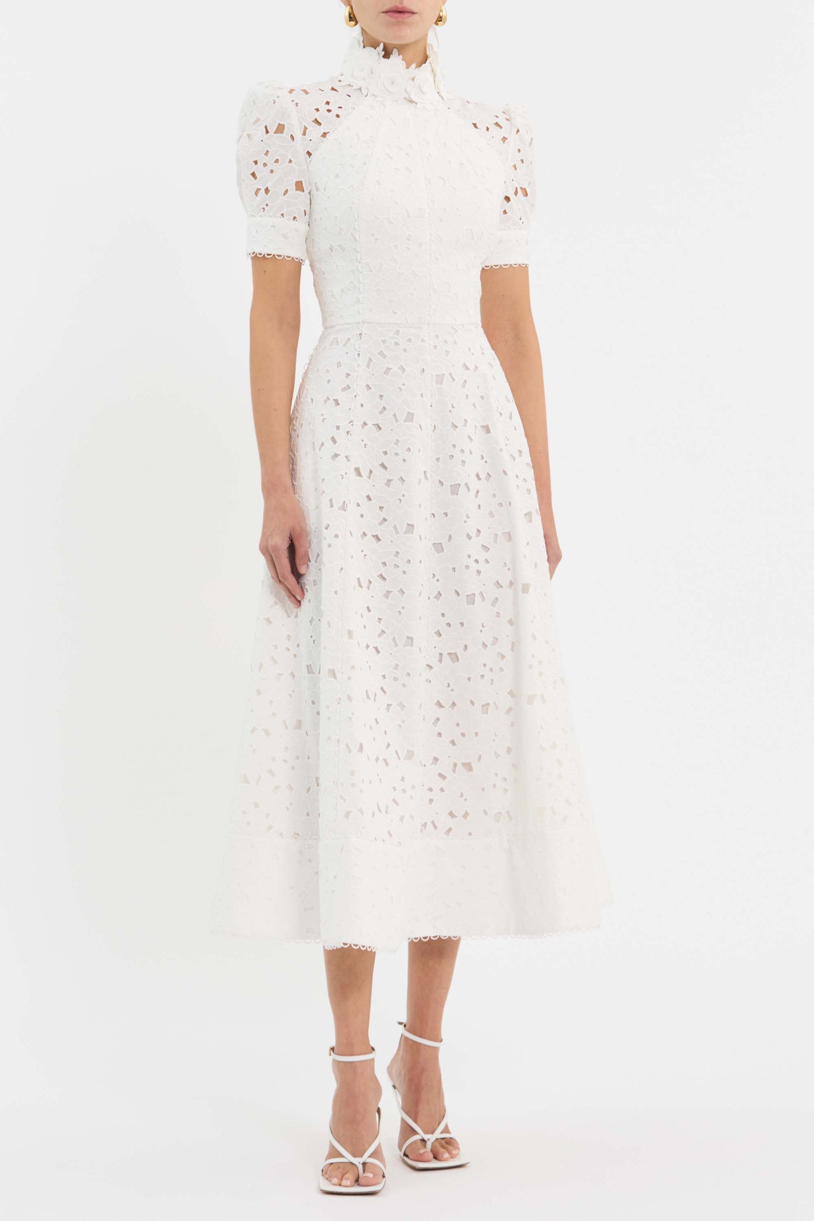 Kitsu Short Sleeve Midi Dress Ivory – Rebecca Vallance