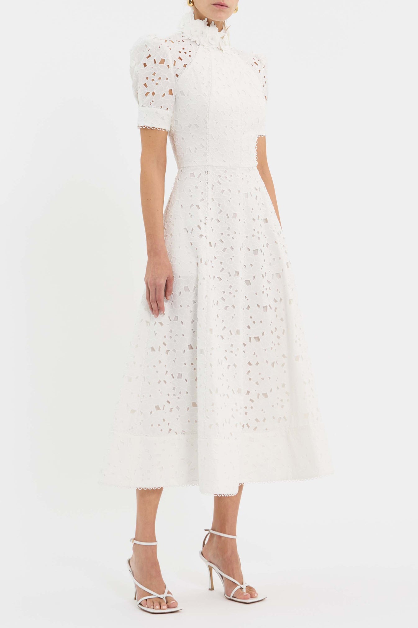 Kitsu Short Sleeve Midi Dress Ivory – Rebecca Vallance