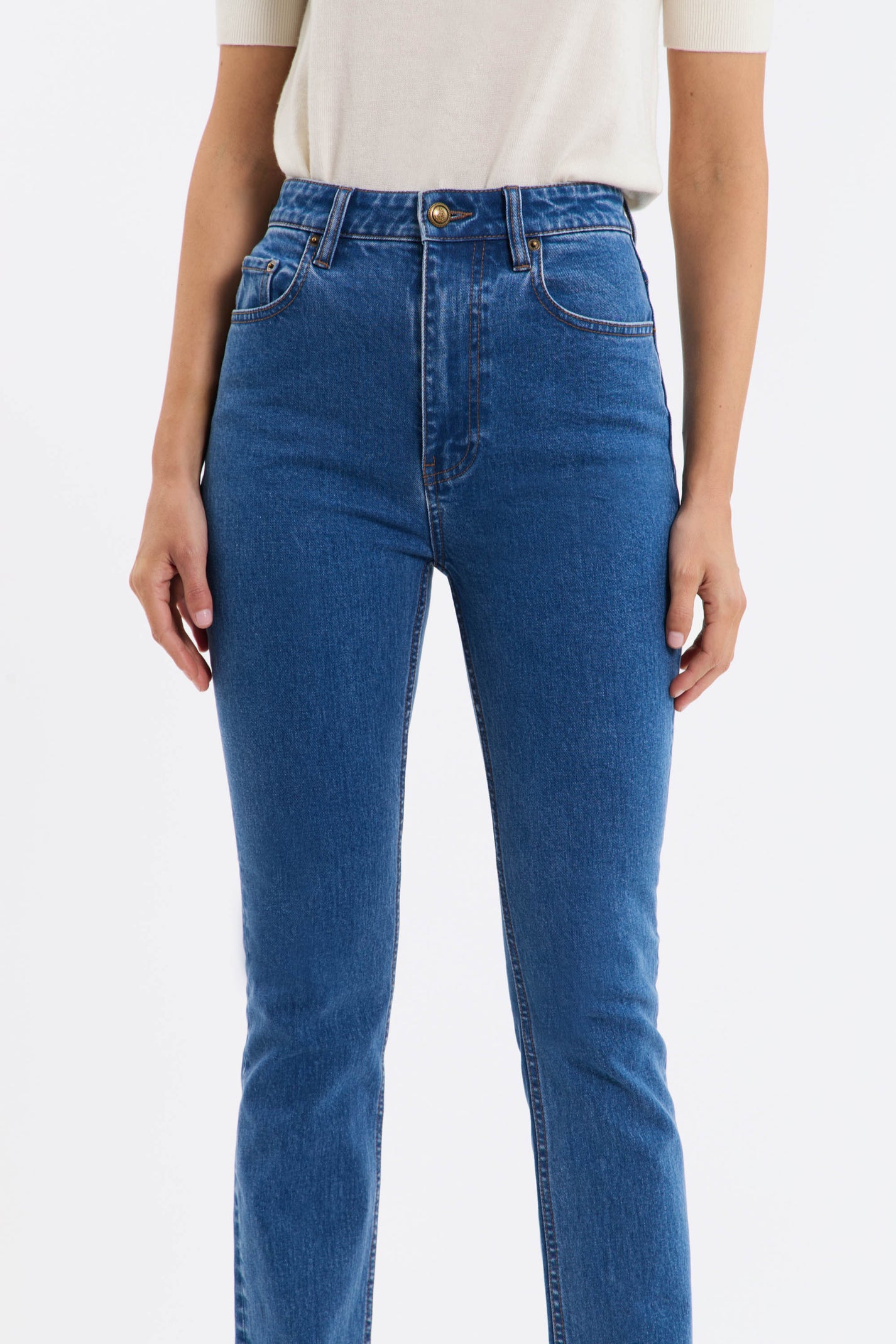 Naomie Straight Leg Jean Blue Denim – Rebecca Vallance